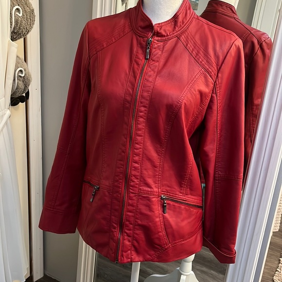 Christopher & Banks | Jackets & Coats | Christopher Banks Red Faux ...